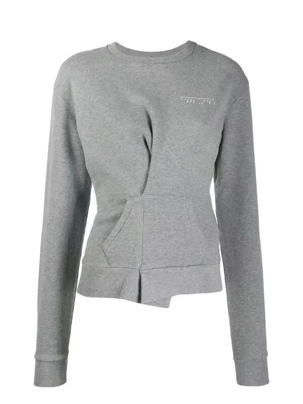 BEN TAVERNITI UNRAVEL PROJECT Wrap Detail Sweatshirt - Grey