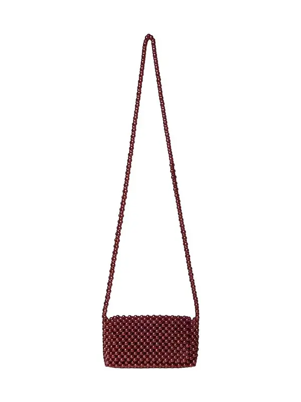 0711 TBILISI Mini Carla Beaded Crossbody Bag - Red