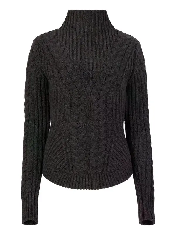 Nina Ricci Chunky Cable-knit Wool-blend Jumper - Grey