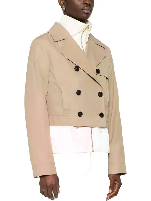 Mackage Beige Double-breasted Jacket With Buttoned Cuffs - Neutrals