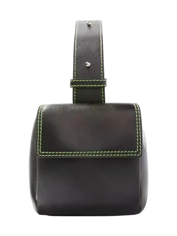 Sunnei Structured Leather Shoulder Bag - Black