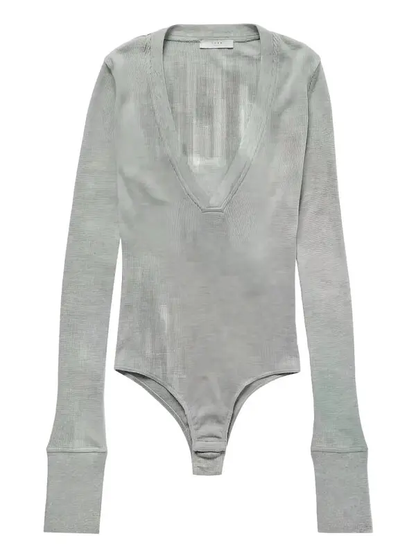 1989 STUDIO Long Sleeve V-neck Bodysuit - Grey