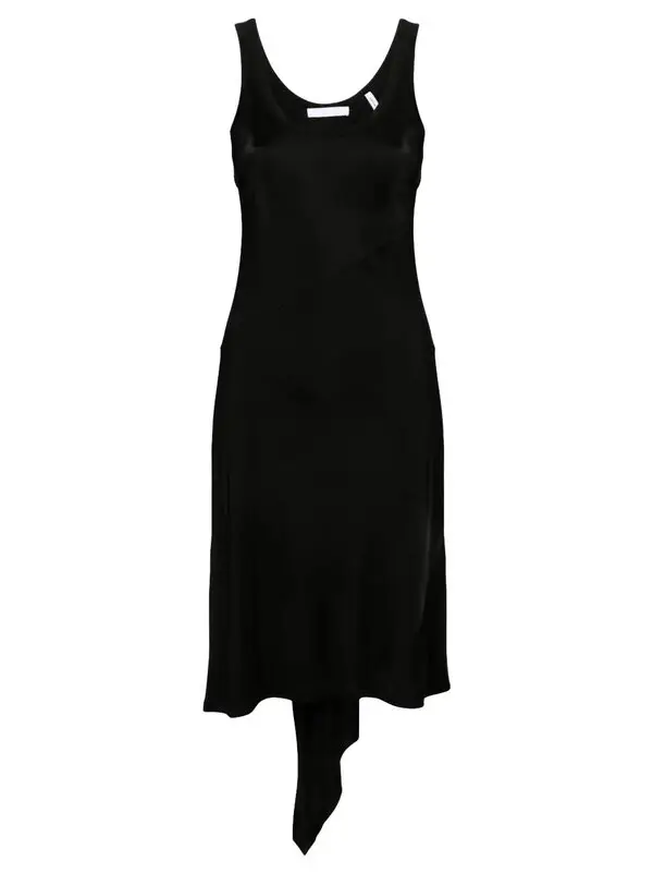 Helmut Lang Asymmetric Hem Midi Dress - Black
