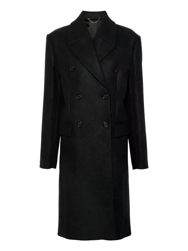 TOTEME Double-breasted Felted Wool Blend Coat - Grey
