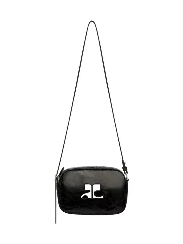 COURREGES Re-edition Naplack Leather Mini Bag - Black