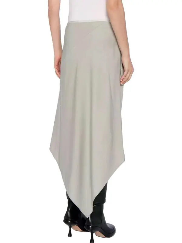 Helmut Lang Asymmetric Wool Midi Skirt - Grey