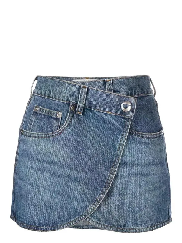 Coperni Wrap Denim Miniskirt - Blue