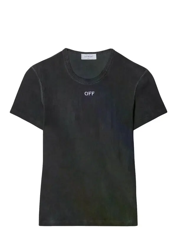 Off-White Logo-embroidered T-shirt - Grey