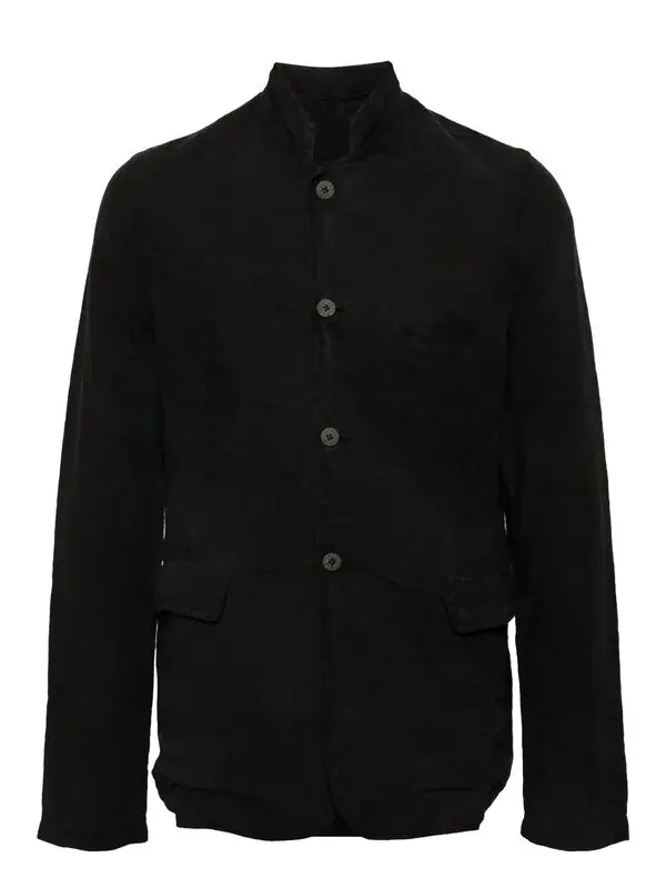 POÈME BOHÉMIEN Linen Shirt Jacket - Black