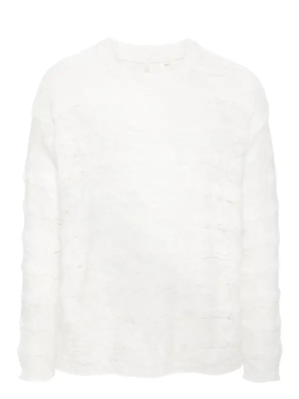 SUNFLOWER Repair Purl Knit Crew Neck Jumper - Neutrals