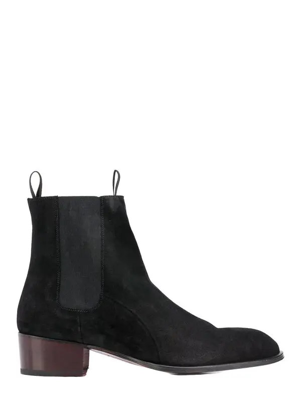 GIUSEPPE ZANOTTI Leather Slip-on Ankle Boots - Black