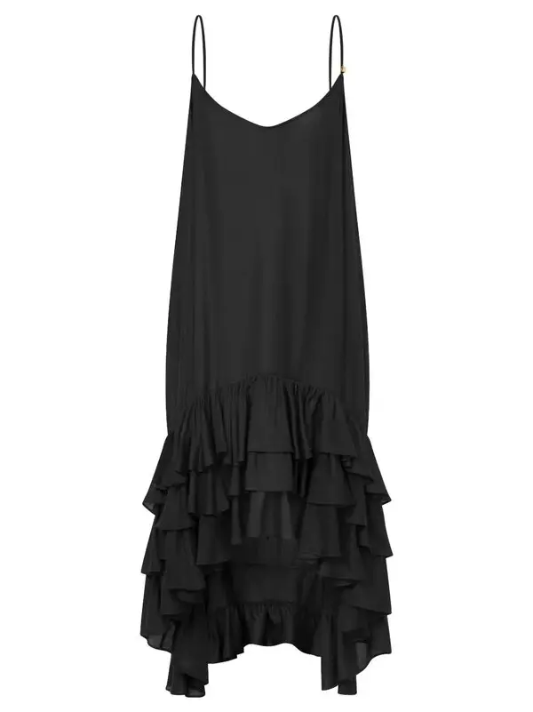 Moschino Ruffled Midi Dress - Black