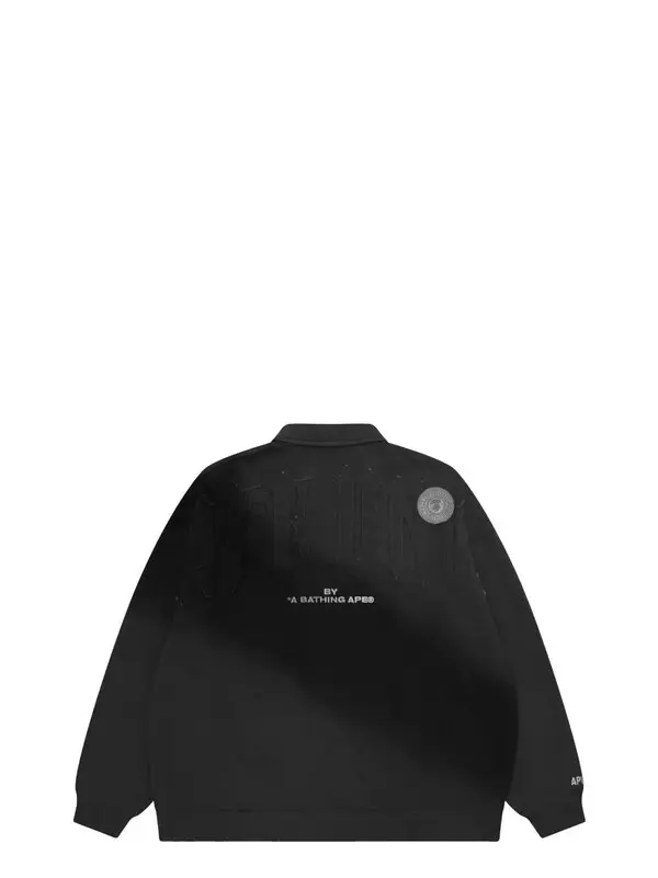 AAPE BY *A BATHING APE Embroidered Logo Long-sleeve Polo Shirt - Black
