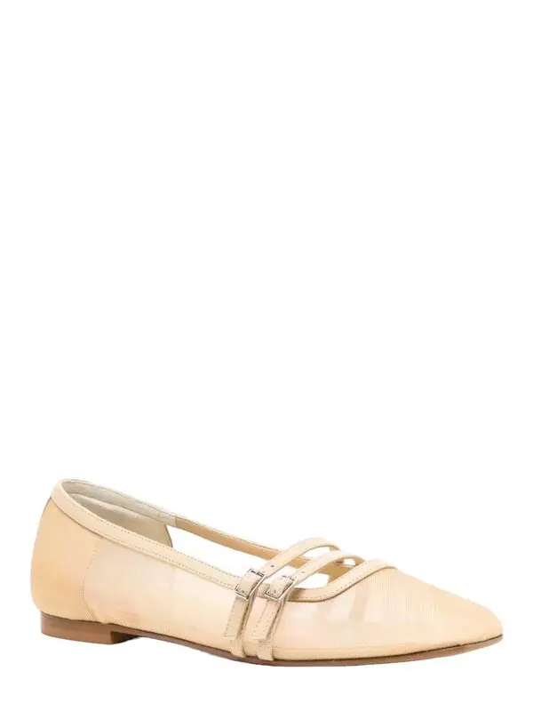 GIABORGHINI Felice Mesh Ballerina Shoes - Neutrals