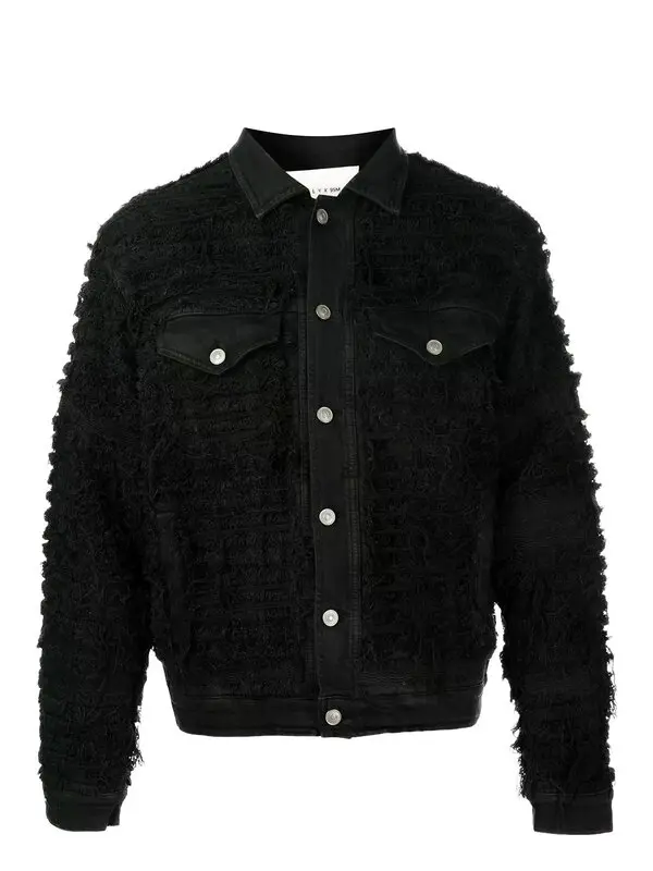 1017 Alyx 9sm Frayed Denim Jacket - Black