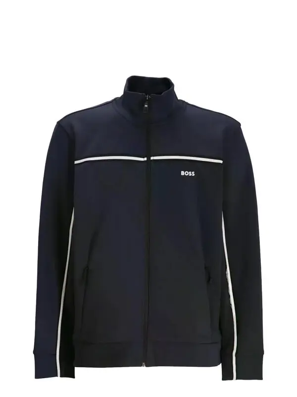 BOSS Logo-print Zip-up Jacket - Blue