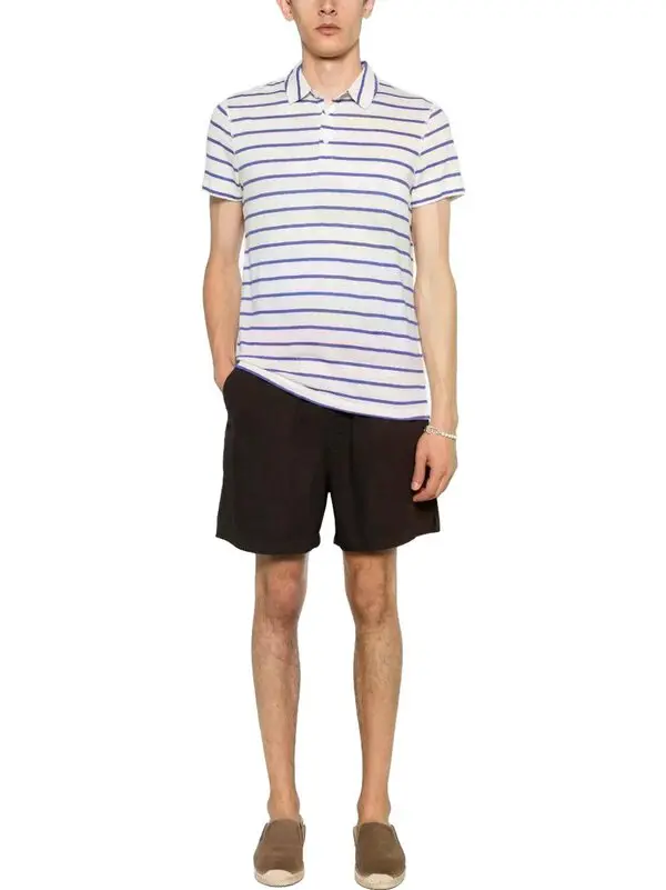 Majestic Filatures Striped Linen-blend Polo Shirt - Neutrals