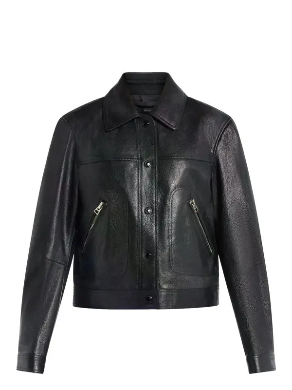 TOM FORD Goatskin Leather Jacket - Black