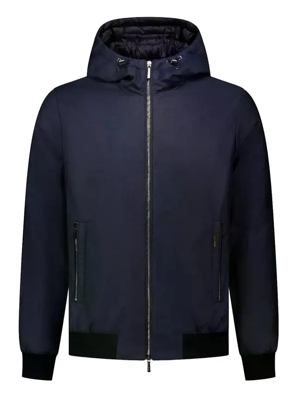 MOORER Technical Fabric Hooded Jacket - Blue
