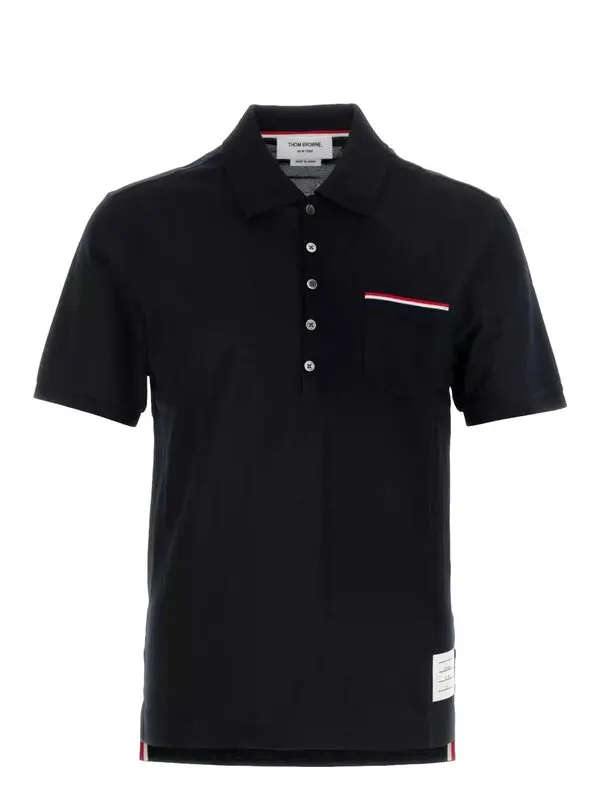 Thom Browne Rwb Stripe Polo Shirt - Blue