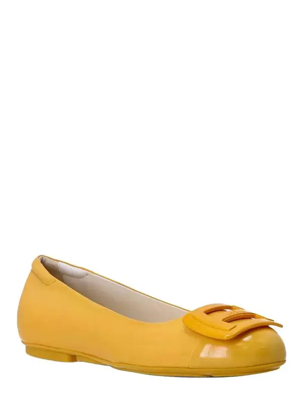Hogan H661 Patent-leather Ballerina Shoes - Yellow