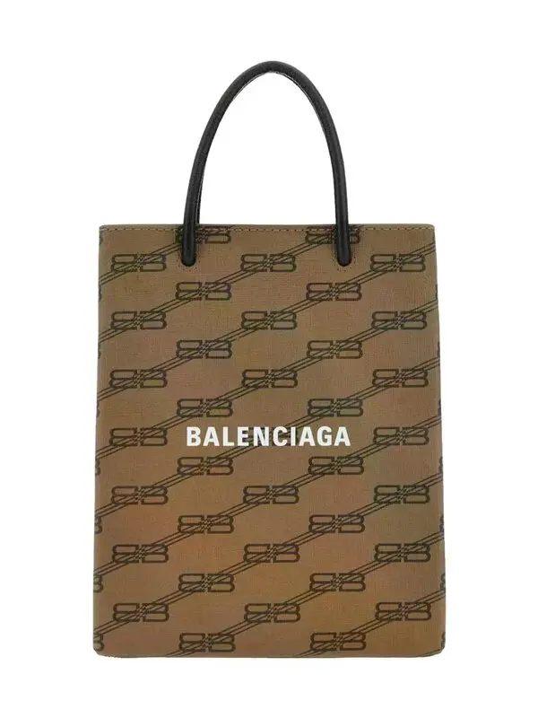 Balenciaga Bb Monogram-print Tote Bag - Brown