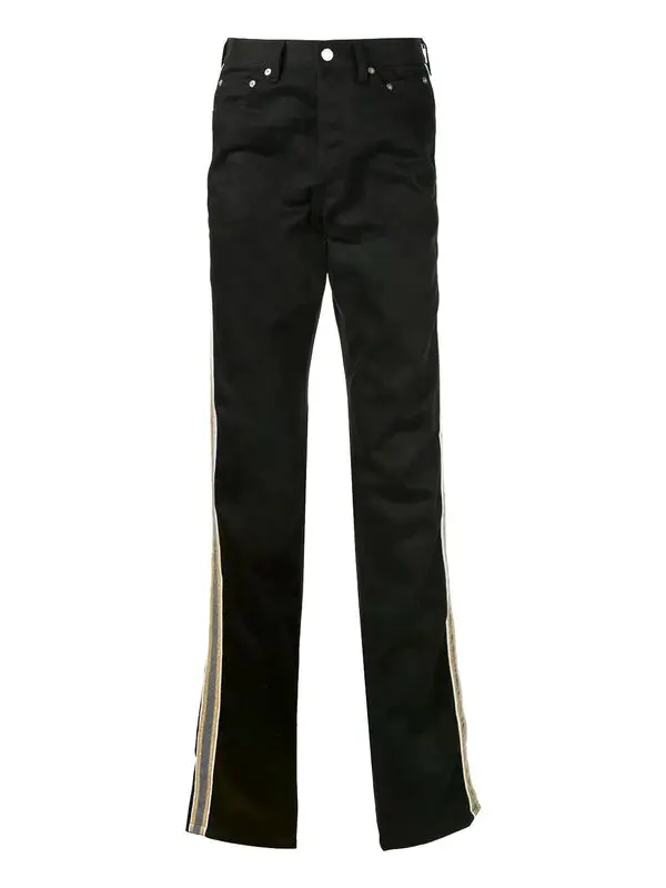 TAKAHIROMIYASHITA THESOLOIST. Straight Leg Jeans With Side Stripe Detail - Black