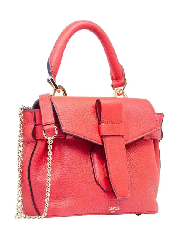 LANCEL Charlie Leather Mini Handbag - Red