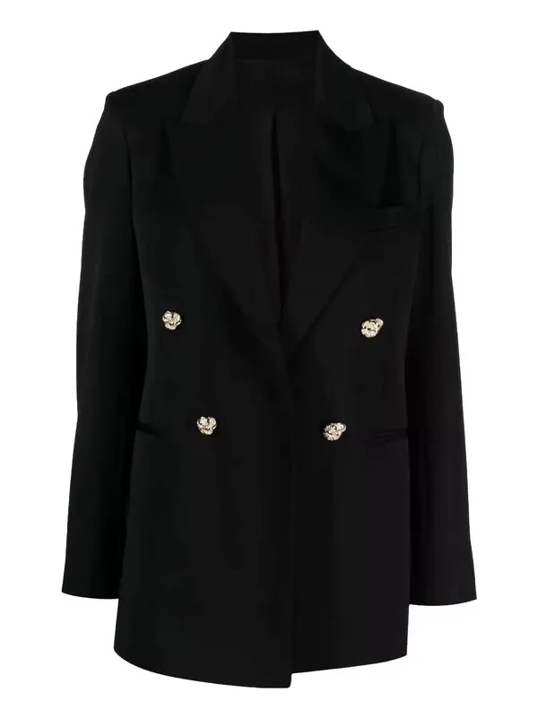 LANVIN Jewel-buttons Open-front Blazer - Black