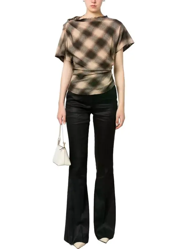 OMBRA MILANO High-waisted Flared Trousers - Black
