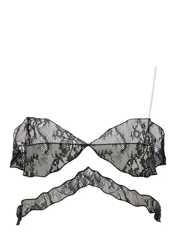 Andamane Narcisa Floral Lace V-neck Spaghetti Strap Top - White
