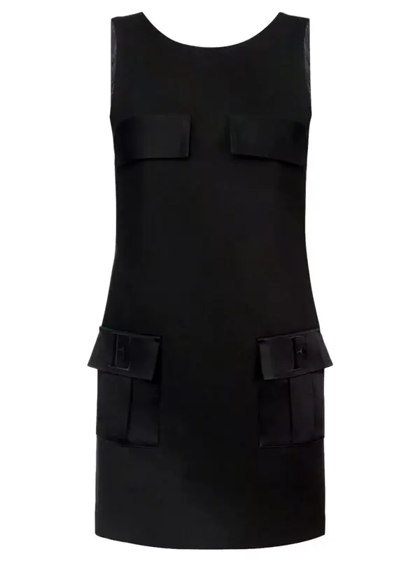Elisabetta Franchi Pocket-detail Crêpe Mini Dress - Black