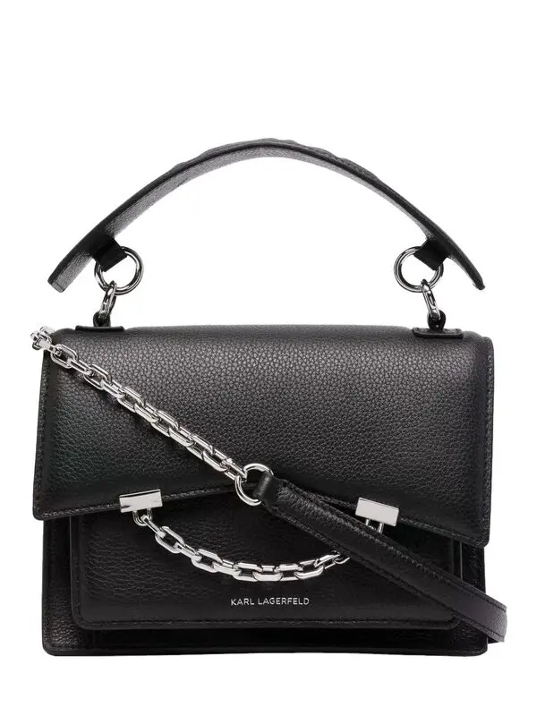 Karl Lagerfeld K/seven Grainy Leather Shoulder Bag - Black