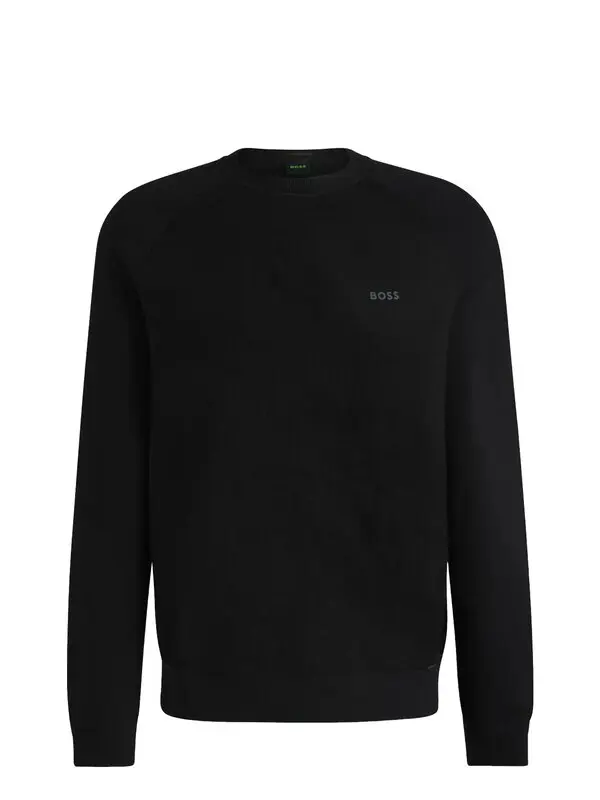 BOSS Logo-rubberized Sweatshirt - Black