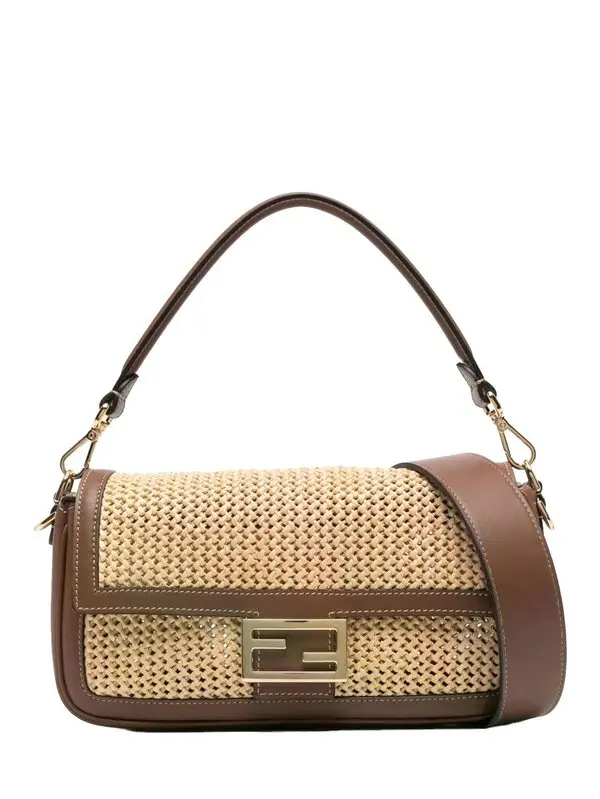 Fendi Baguette Macramé Shoulder Bag - Neutrals