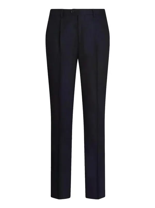 Etro Pressed-crease Stretch-wool Trousers - Blue