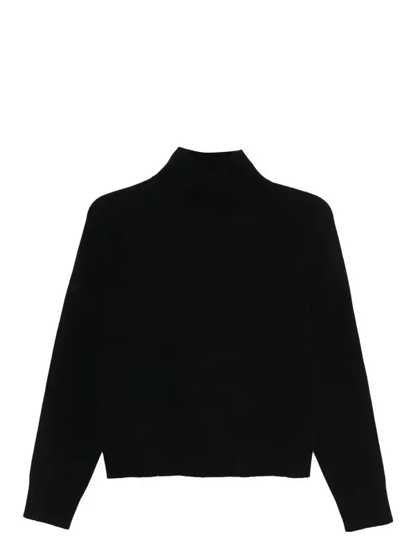 Vince High-neck Raglan-sleeves Sweater - Black