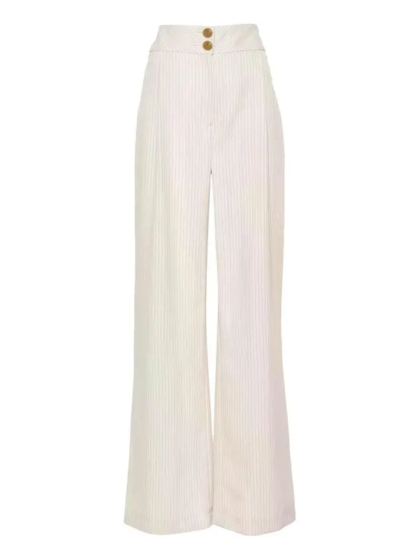 MITILIANE COUTURE Pinstriped Wide-leg Trousers - Neutrals