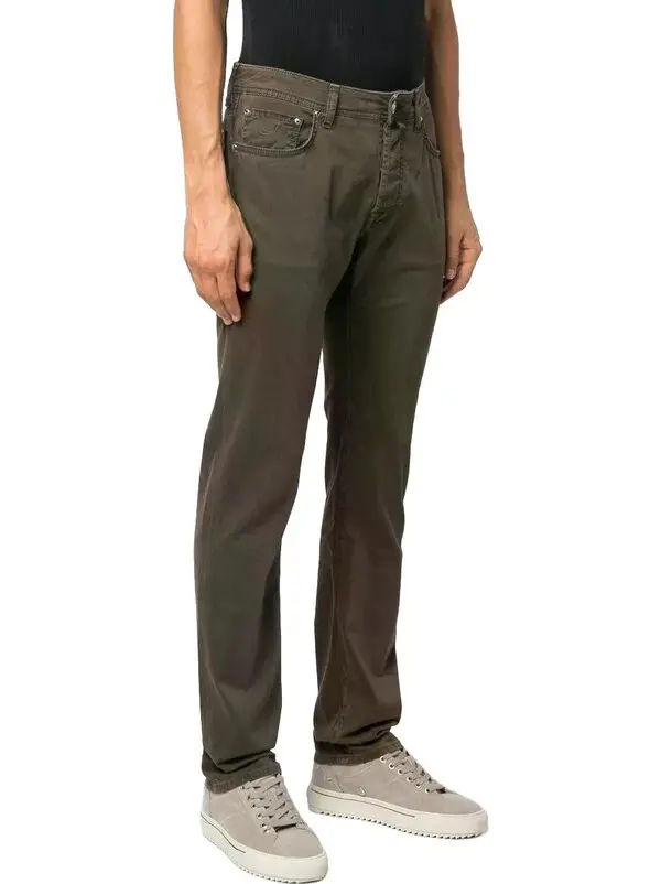 Jacob Cohen Logo-patch Straight-leg Trousers - Brown