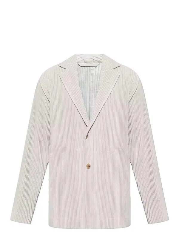 Issey Miyake Plissé-effect Single-breasted Blazer - Grey