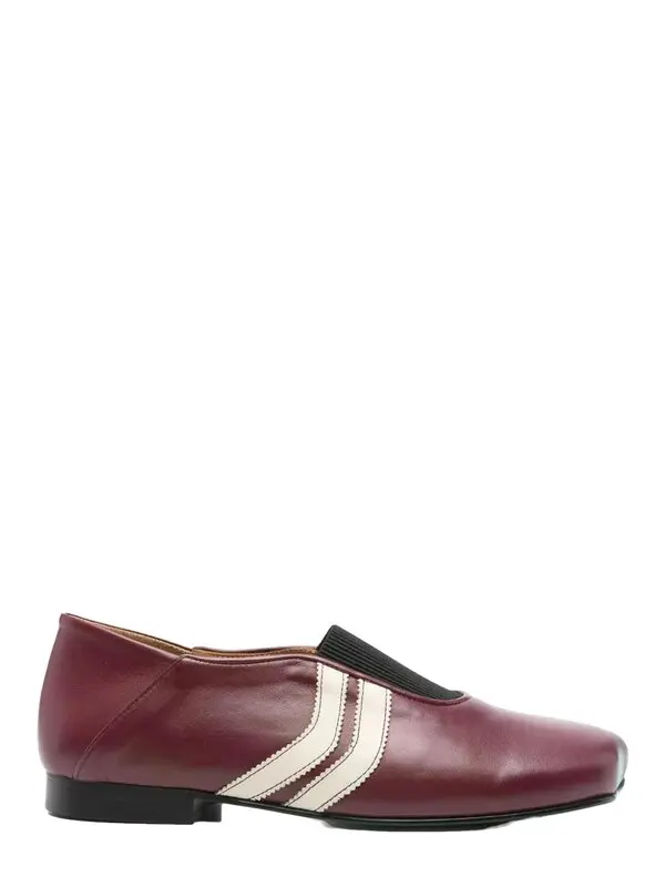 EGONLAB Bordeaux Leather Stripe-detail Loafers - Red