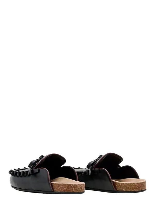 JW Anderson Bow Detail Leather Mules - Black