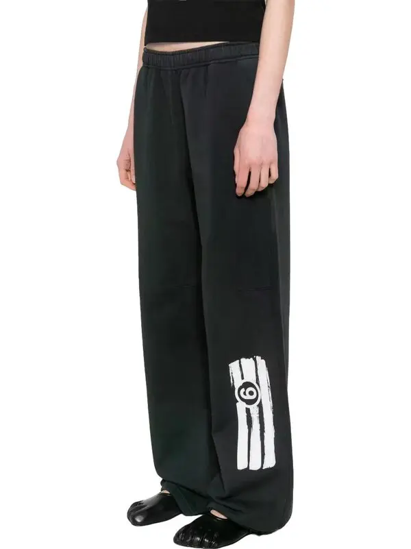 MAISON MARGIELA Anthracite Track Pants With Signature Logo - Grey