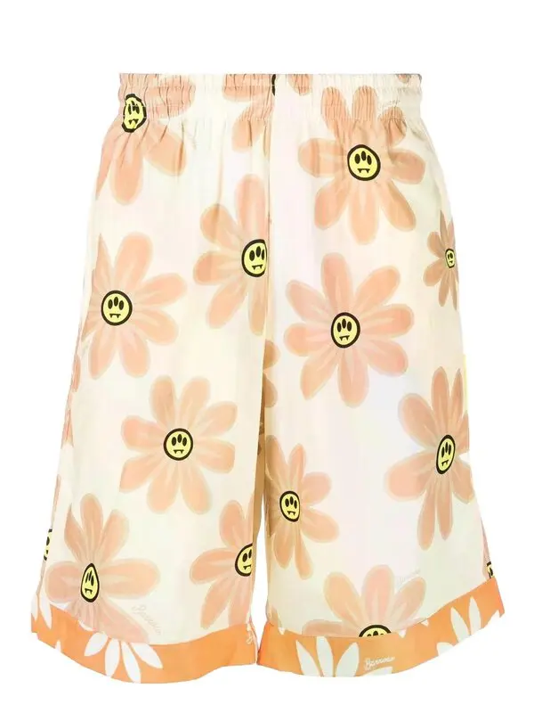 BARROW Floral-print Cotton Shorts - Neutrals