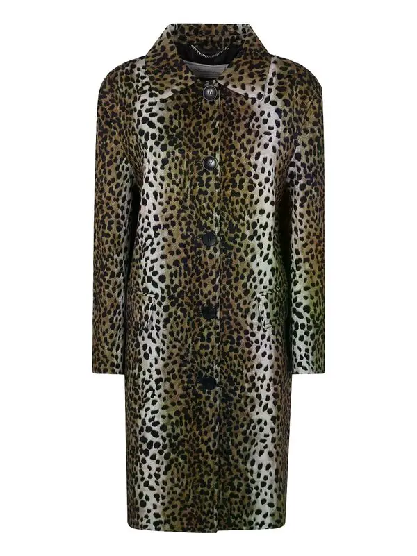 Blumarine Leopard Print Coat - Brown