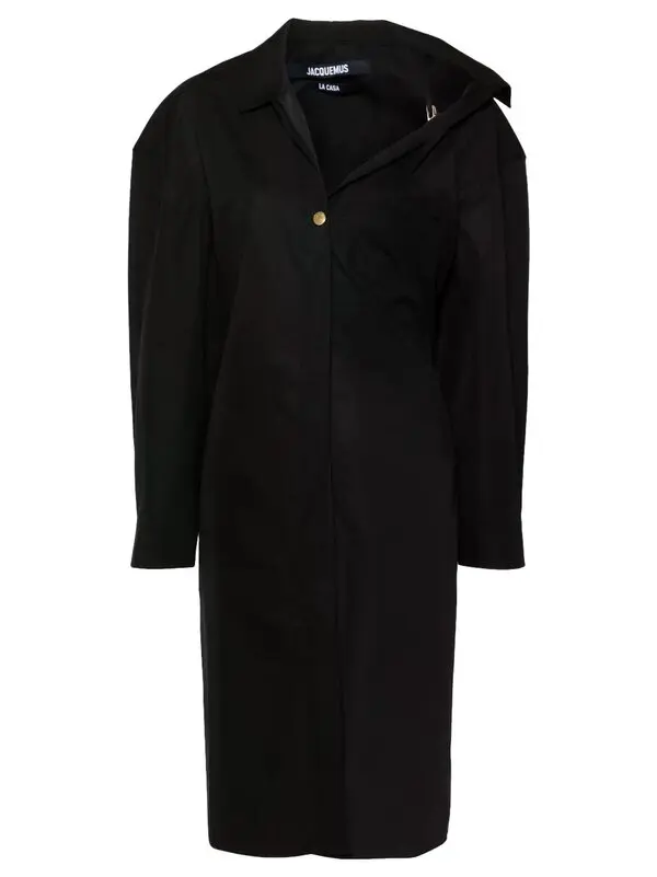 Jacquemus La Robe Chemise Midi Dress - Black