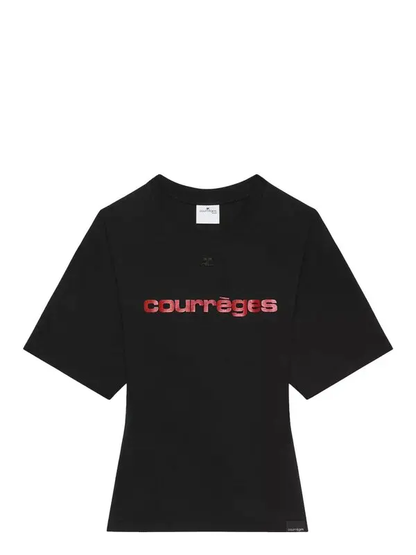 COURREGES Logo-print T-shirt - Black