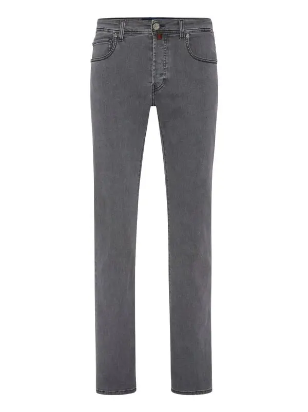 BILLIONAIRE Logo Embroidered Straight-leg Jeans - Grey