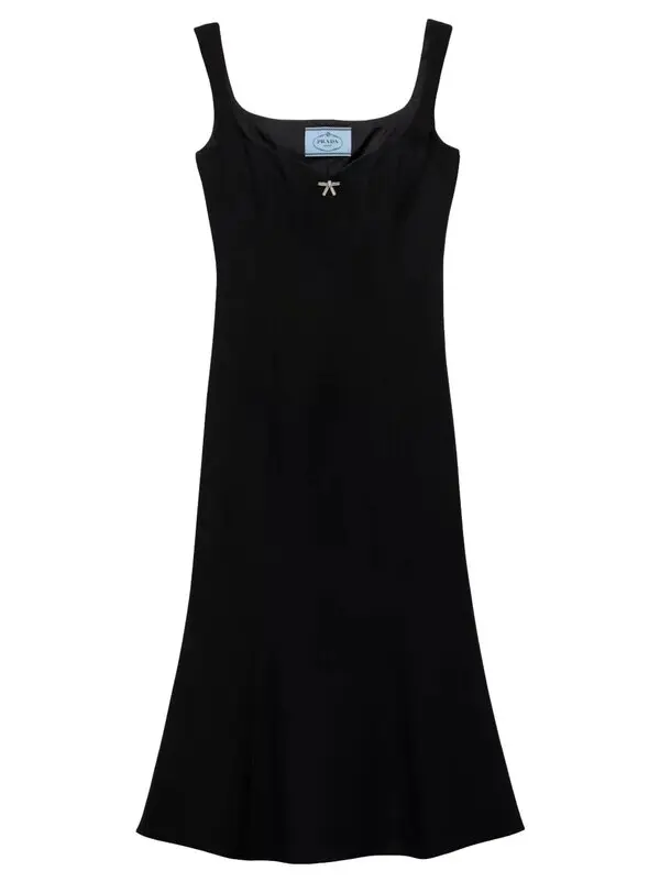 Prada Cady Midi Dress - Black