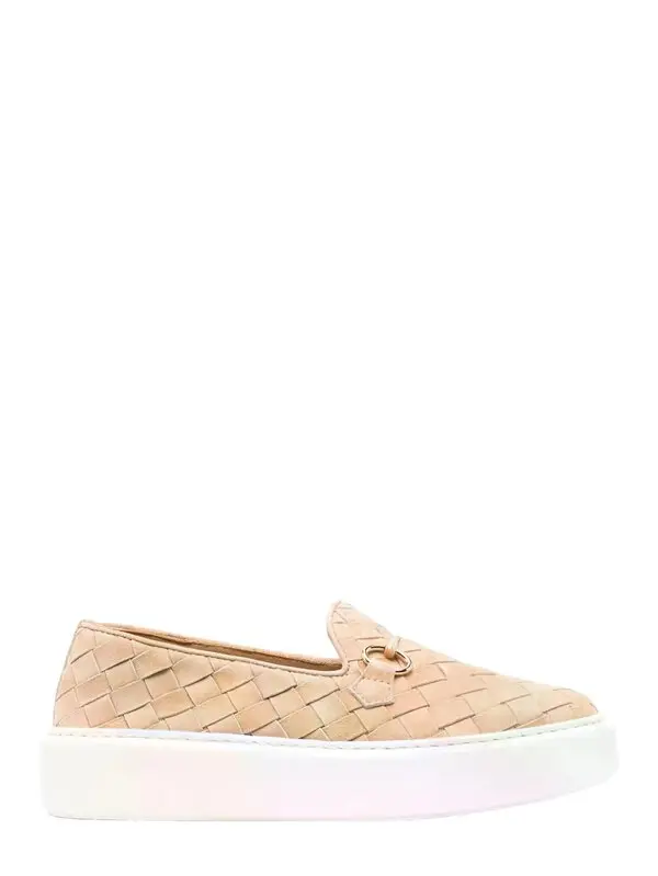 HENDERSON BARACCO Tina Braided Suede Loafers - Neutrals